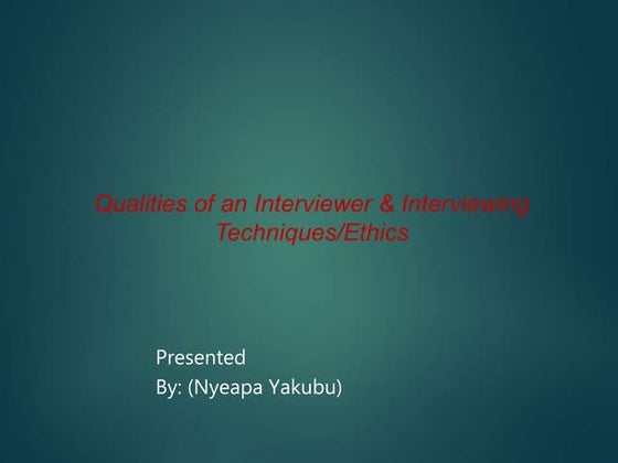 How to go in an interview | PPTX