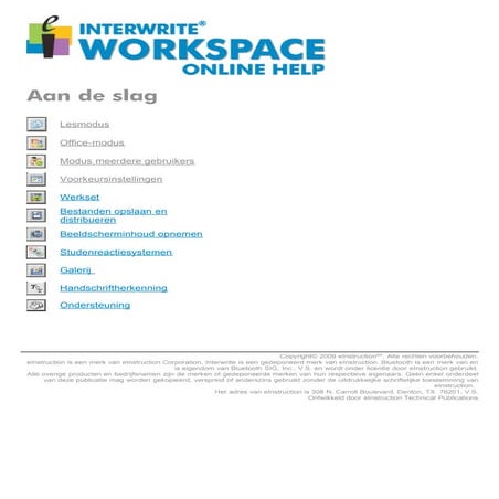 Gebruikers handleiding Interwrite™ Workspace V8 | PDF
