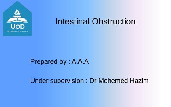 Small bowel obstruction (1) | PPT