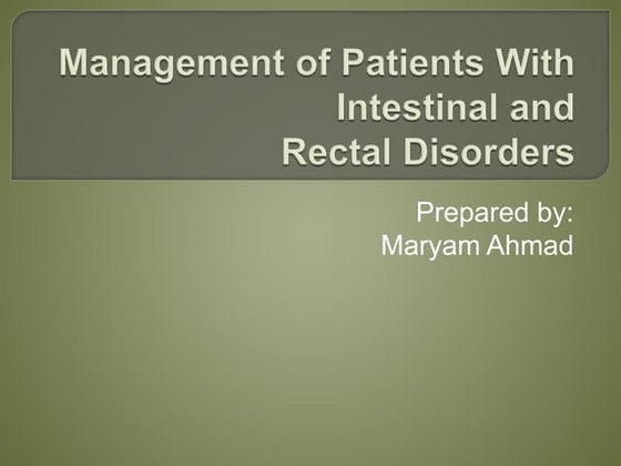 Intestinal obstruction with Nursing Management | PPTX