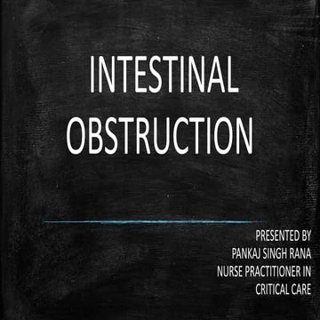 Intestinal obstruction, BOWEL OBSTRUCTION | PPTX