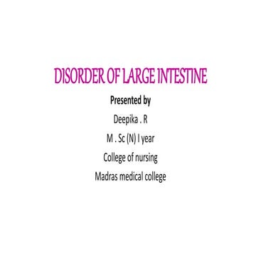 DISORDER OR LARGE INTESTINE | PPT