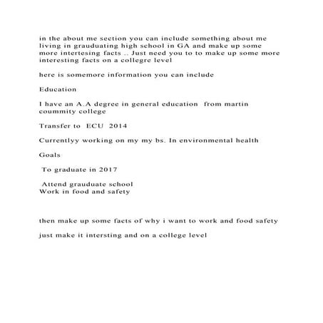 in the about me section you can include something about me living in.docx | Education