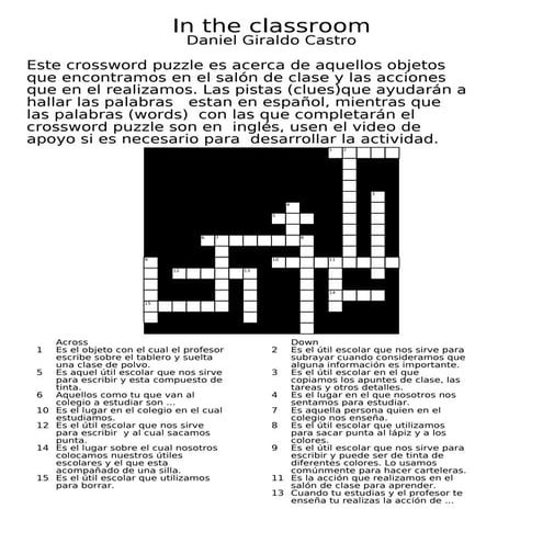 In the classroom crossword puzzle | PDF