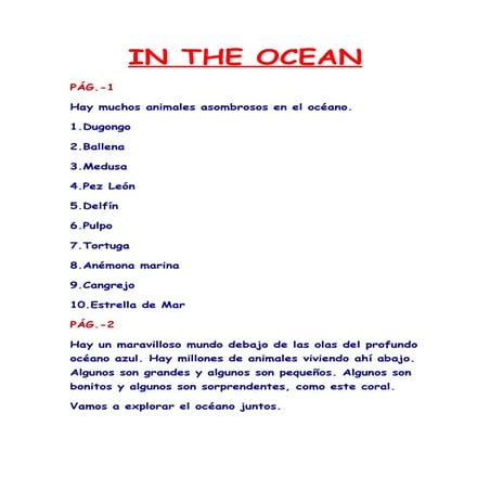Proyecto el mar | PDF