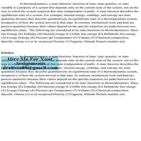 In thermodynamics, a state function, function of .pdf