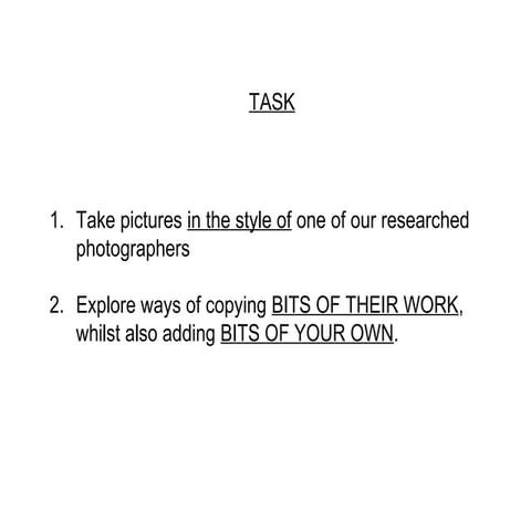 In the style of... #2 | PPT | Photography | Arts and Crafts