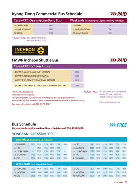 Area I Bus Schedules | PDF