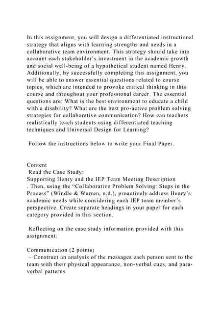 Week 6 Assignment IEP Case Study Collaborating with Multi.docx