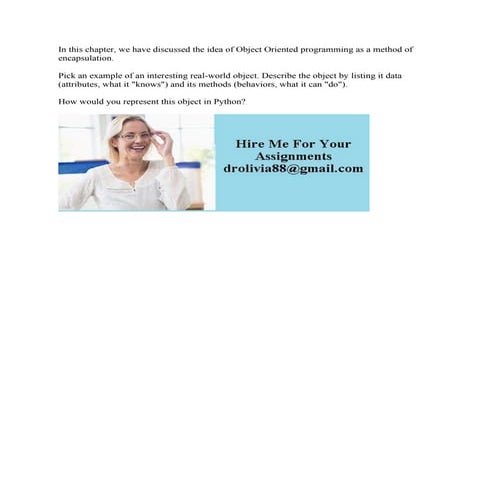 In This Chapter We Have Discussed The Idea Of Object Oriented Program Pdf