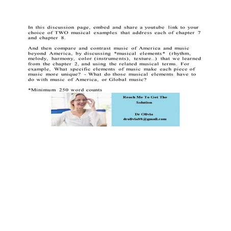 In this discussion page, embed and share a youtube link to your choi | DOCX