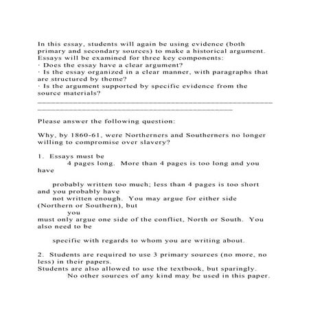 In this essay, students will again be using evidence (both primary.docx