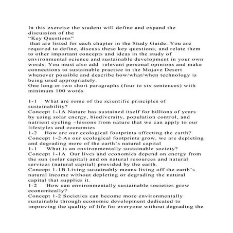 Biology - Chp 6 - Humans in the Biosphere - Study Guide | DOC