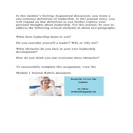 In this module’s Getting Acquainted discussion, you wrote a one-sent.docx