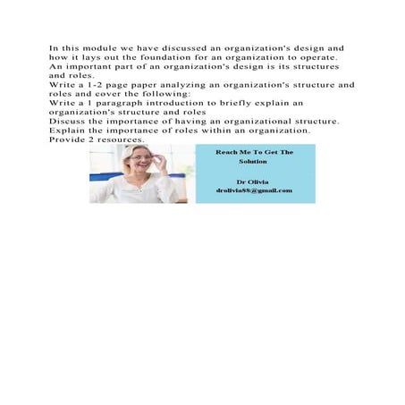 In This Module We Have Discussed An Organizations Design And How Itdocx 3352