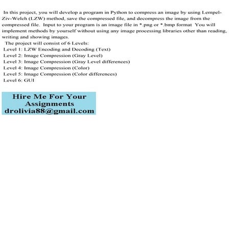 In this project, you will develop a program in Python to compress .pdf