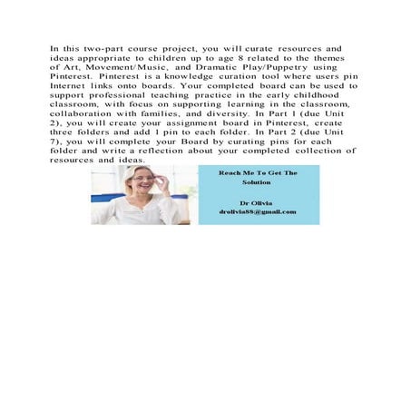 In this two part course project, you will curate resources and ideas | PDF