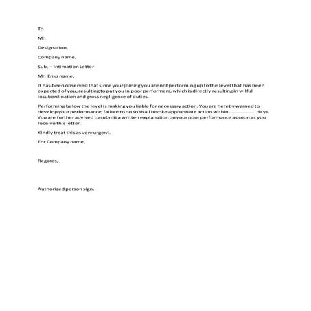 Intimation letter | DOCX