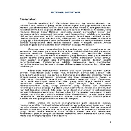 Inti sari meditasi | PDF