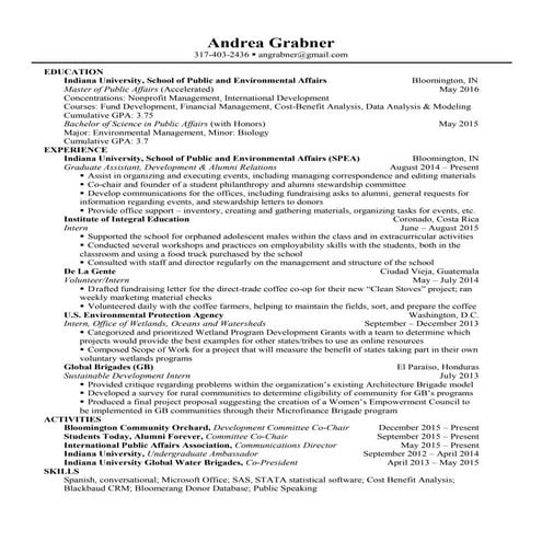 Resume, Andrea Grabner | PDF | Non-Profit Organizations | Industries