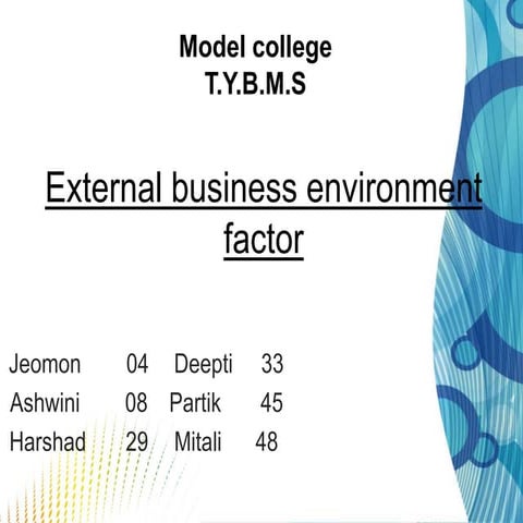 international marketing external business environment factors | PPT
