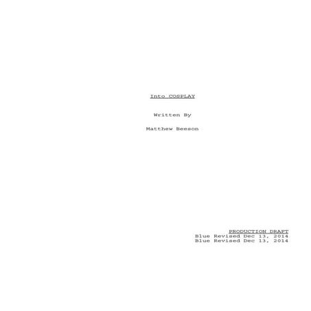 Into cosplay script | PDF