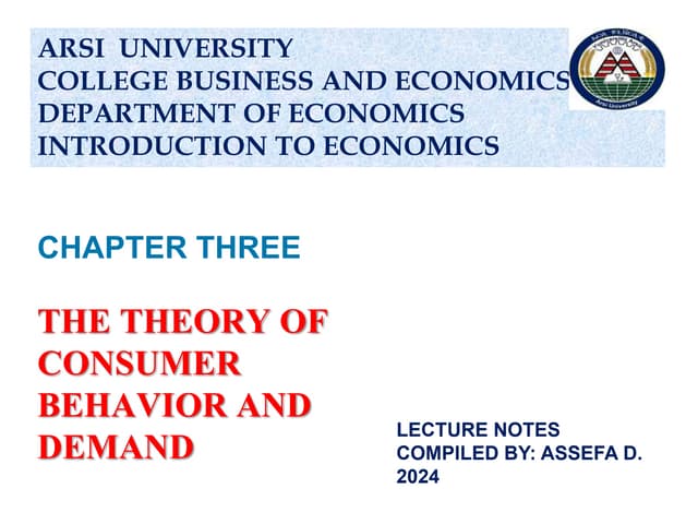 ECONOMICS Module Chapter 1 Part 2 for Freshman 1st Semester Students | PDF