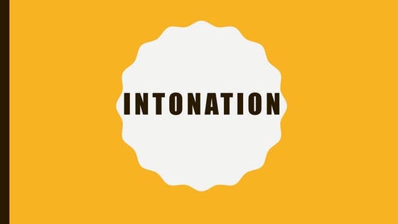 Rising and Falling Intonation | PPTX | Education