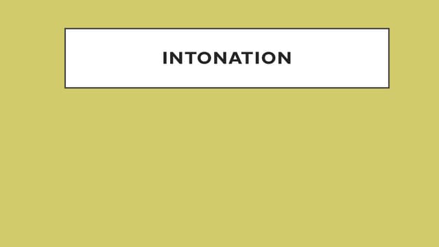 Rising and Falling Intonation | PPTX | Education