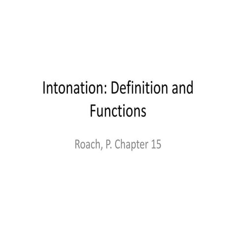 Intonation.definition and functions | PPT