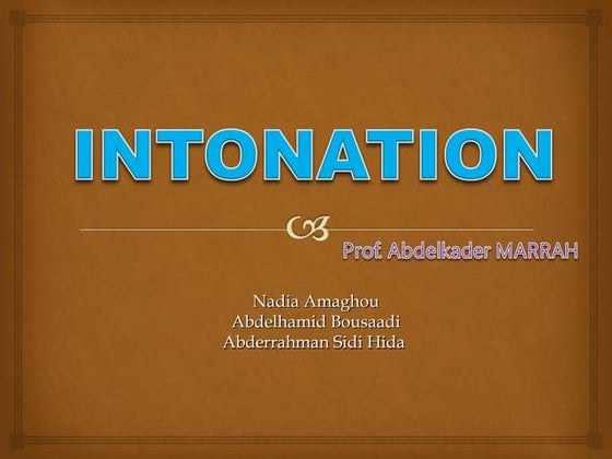 INTONATION AND ITS FUNCTIONS | PPT