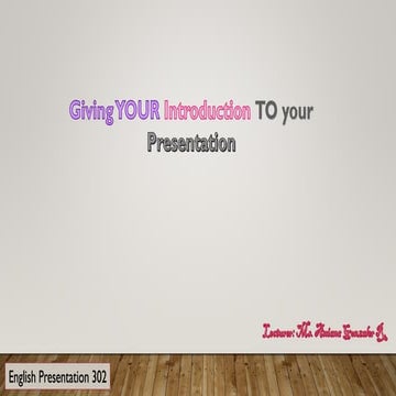 Giving your introduction Review for Pre. | PDF