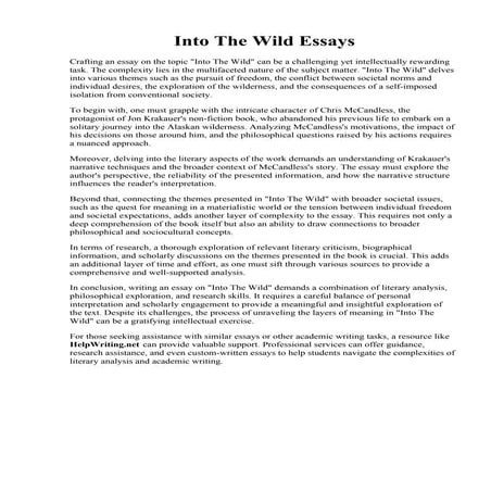 Into The Wild Essays.pdf | Genres