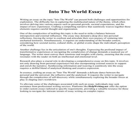 Into The World Essay.pdf