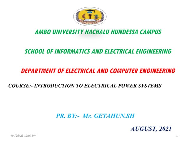 Fundamentals of power system | PDF