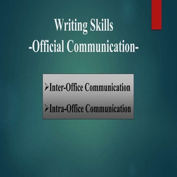 Intra and Inter office communication - Memo, Circular, Agenda and ...
