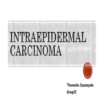 Intraepidermal Carcinoma.pptx in the children | PPT