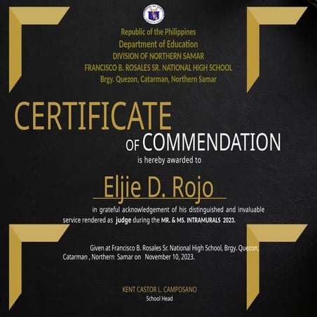 certificate for Mr. and Ms. Intramurals () | PPTX