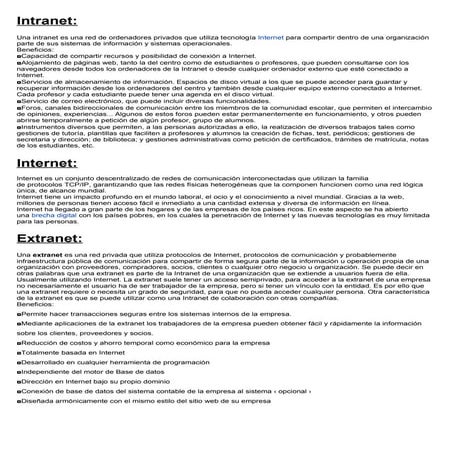 Intranet y Extranet | PPTX