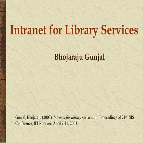 Intranet for Library Services | PDF