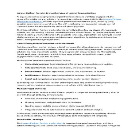 Intranet Platform Provider- Driving the Future of Internal ...