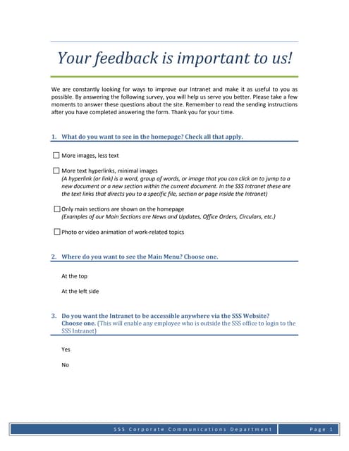 Intranet Faq Worksheet | PDF