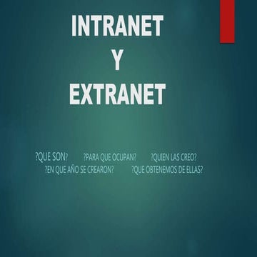 Intranet y extranet | PPTX