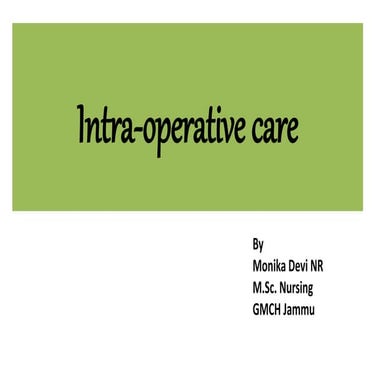 Pre operative and post operative care | PPTX