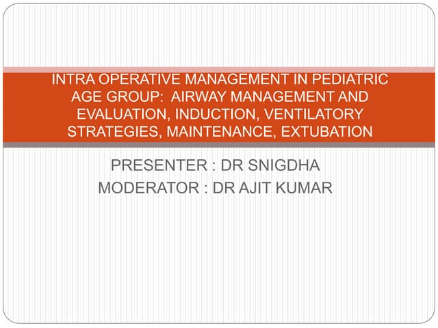 ANESTHESIA MANAGEMENT OF CLEFT LIP & PALATE | PPTX
