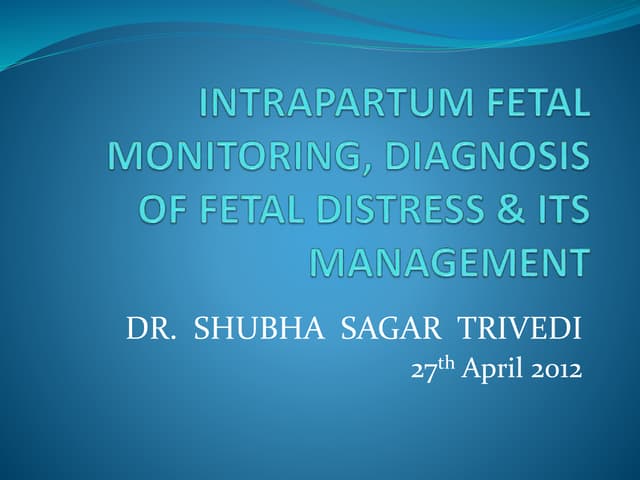 Cardiotocography (CTG) | PPT | Pregnancy | Reproductive Health