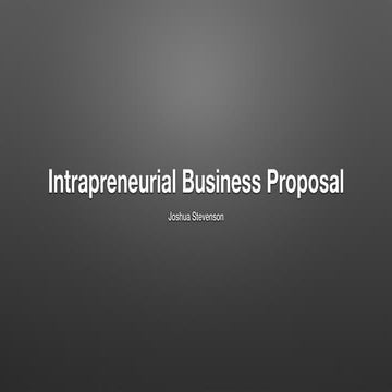 Intrapreneurial Business Proposal | PPT