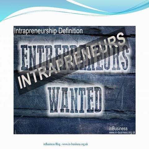 Intrapreneurship definition – characteristics of an intrapreneur | PPTX