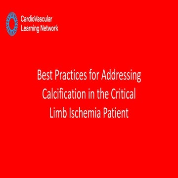 Intravascular lithotripsy (ivl) for peripheral arterial disease | PDF