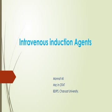Induction Agents, Drugs and classifications | PPT